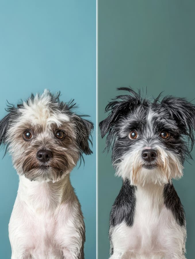 Transformative Grooming Experience Showing a Dog with Messy Fur before ...