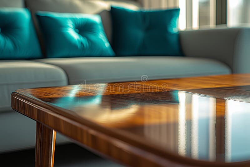 Transformative Teal Coffee Setting with Glowing Table in a Cozy ...