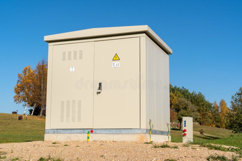 Outdoor Transformer Cabinet Stock Photo - Image of electricity, public ...