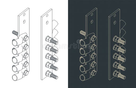 Transformer Cable Lug Connecting To Transformer Terminals Isometric ...