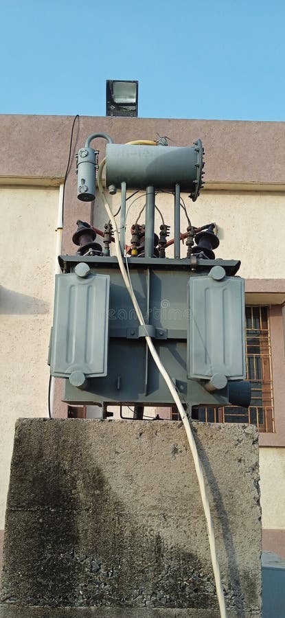 Transformer on Concrete Cement Structure Stock Image - Image of ...
