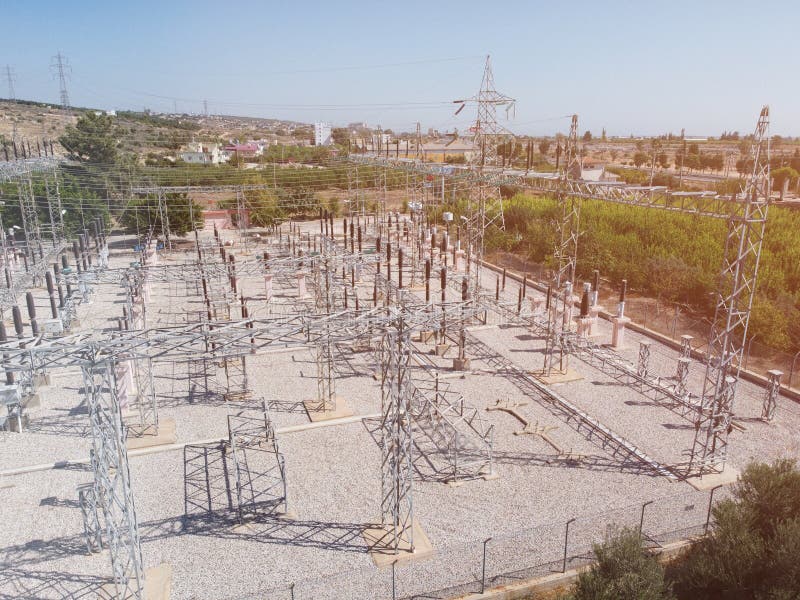 Transformer Electrical Power Plant Aerial View Stock Image - Image of ...