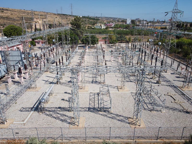 Transformer Electrical Power Plant Aerial View Stock Photo - Image of ...