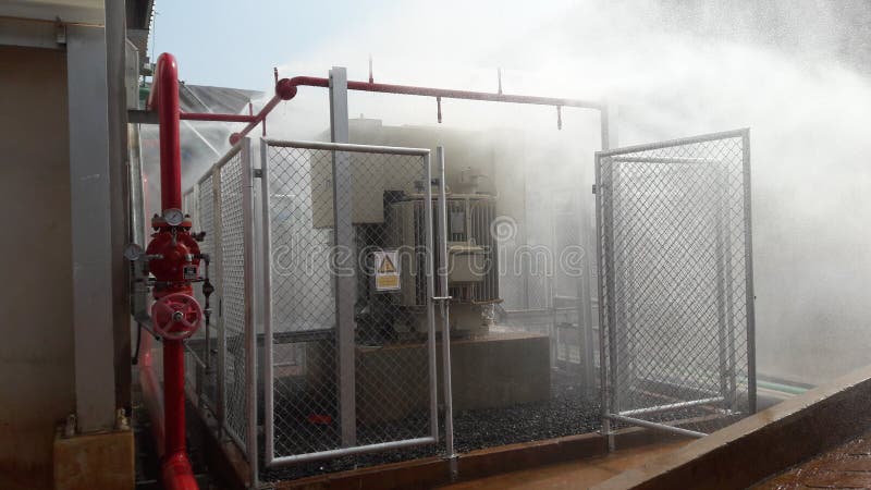 Transformer with Fire Protection Testing, Utility System, Power Plant ...