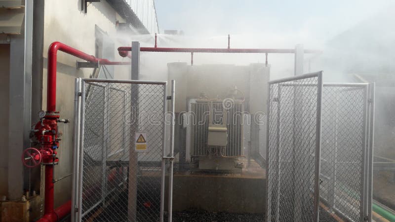 Transformer with Fire Protection Testing, Utility System, Power Plant ...
