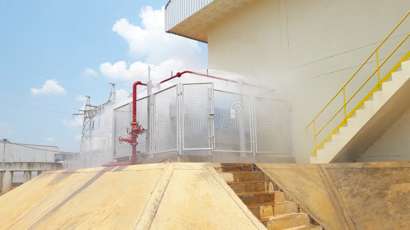 Transformer with Fire Protection Testing, Utility System, Power Plant ...