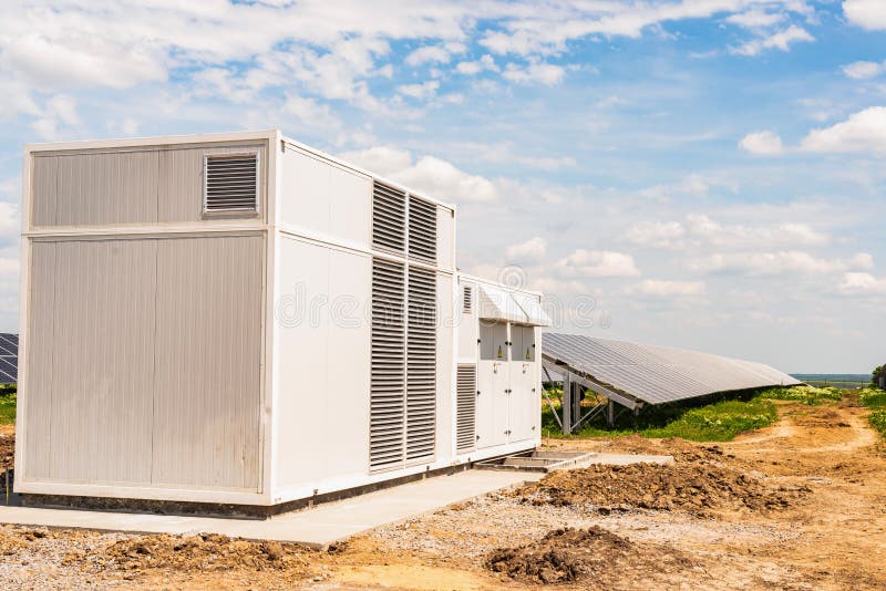 Transformer and Inverter on Solar Panels Background Stock Photo - Image ...