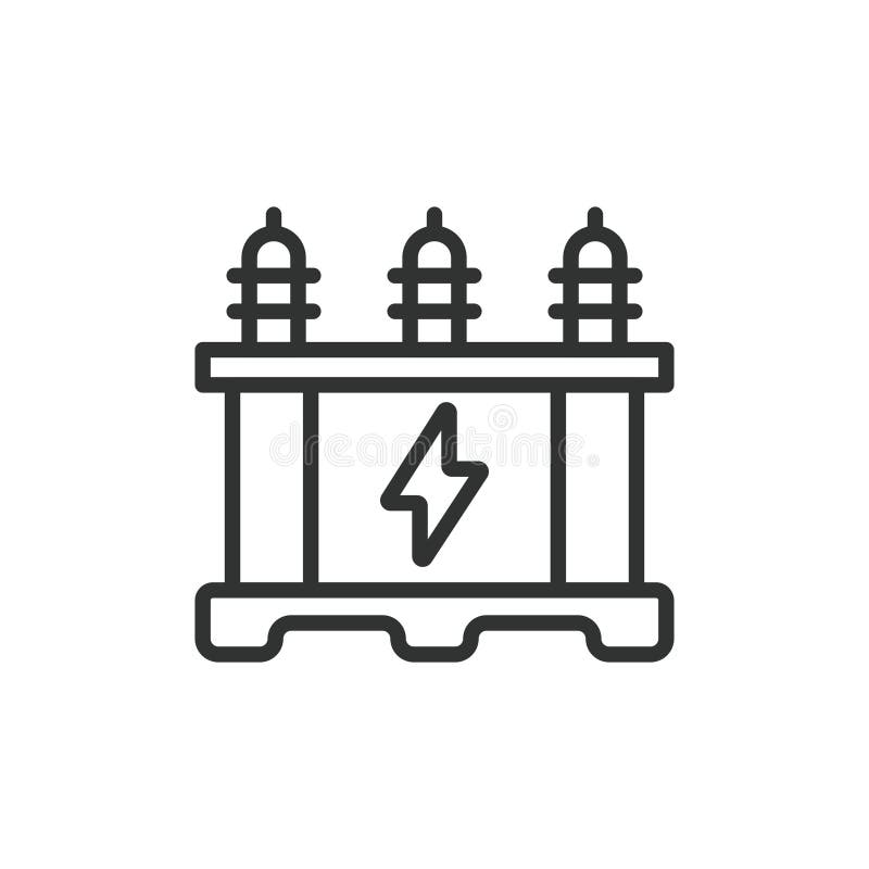Transformer, in Line Design. Electrical, Power Transformer, Voltage ...