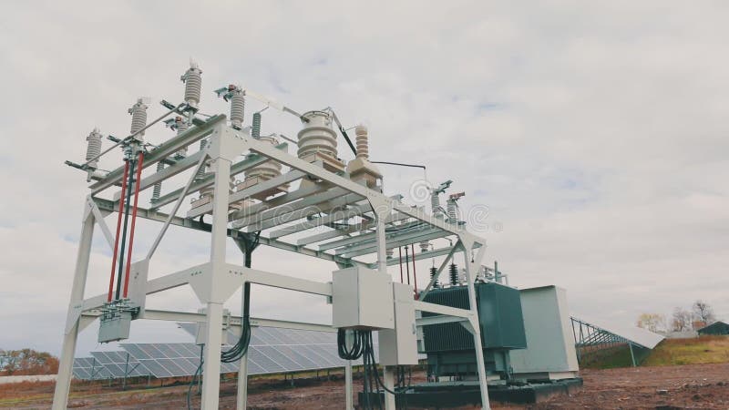 Solar Station Equipment. a Transformer at a Power Plant, a Transformer ...