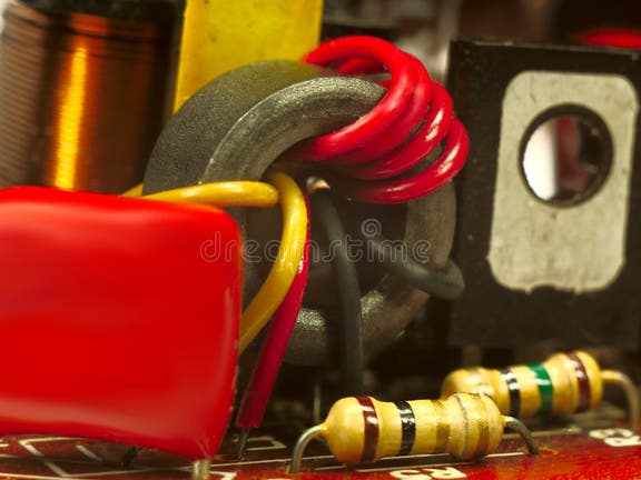 Transformer Radiofrequency Transistor and Resistor Stock Image - Image ...