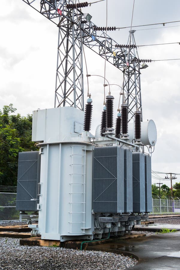 Transformer Station and the High Voltage Pole Stock Image - Image of ...