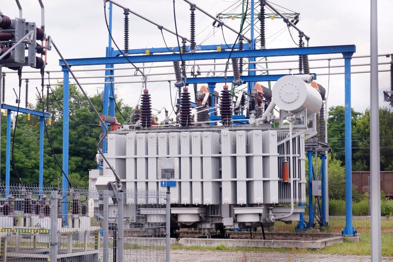 Transformer Station. a Power Substation in Which Electricity is ...