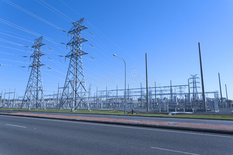 Collector Substation for a Wind Farm Stock Image - Image of cloudy ...