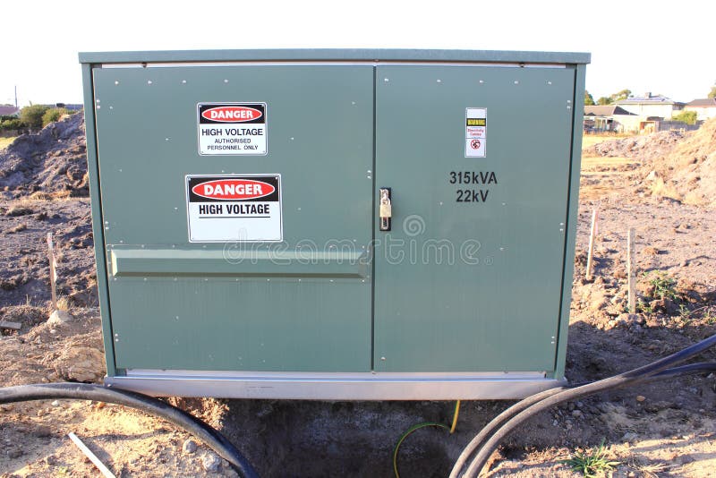Transformer Substation with Warning Signs Stock Image - Image of ...