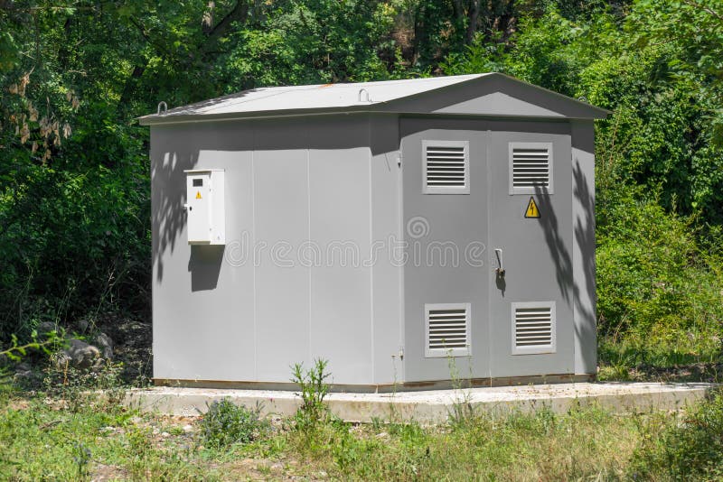 Transformer Vault of Electrical Current in the Field Stock Image ...