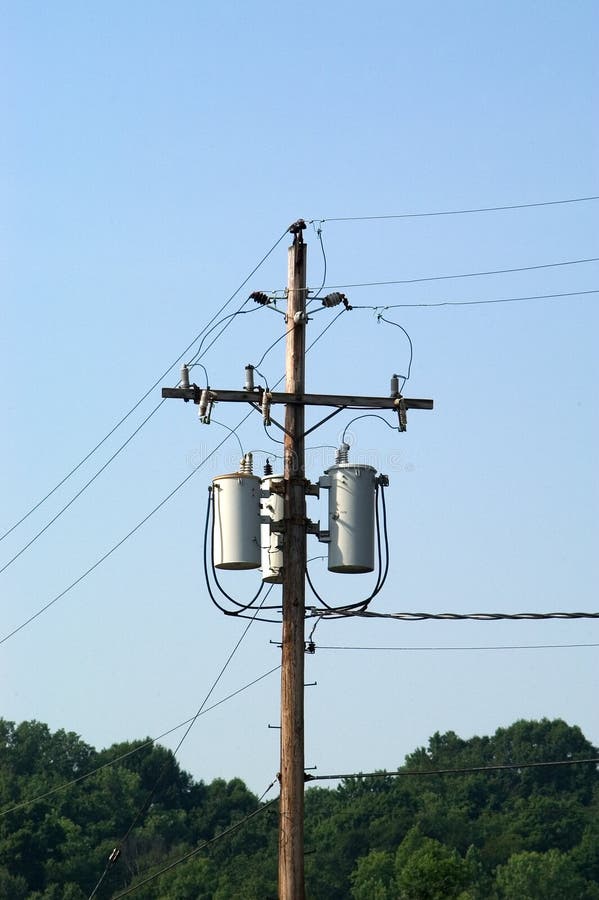 Transformers on a pole stock photo. Image of wires, cables - 9634