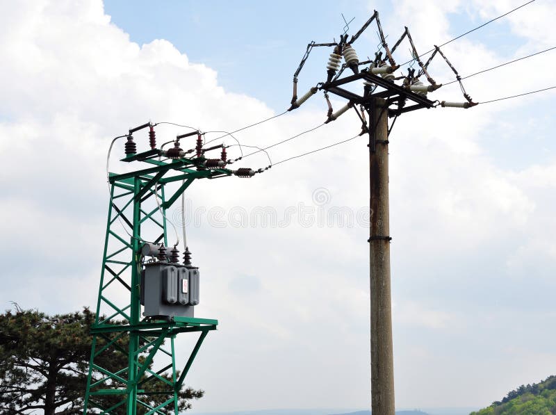Transformers and Powerlines Stock Photo - Image of current, produce ...