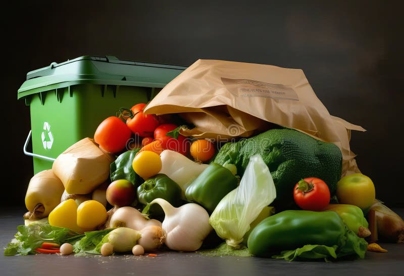 Transforming Food Waste into Nutrient-Rich Compost Stock Illustration ...