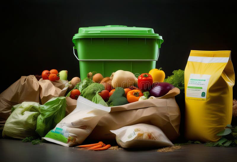 Transforming Food Waste into Nutrient-Rich Compost Stock Illustration ...