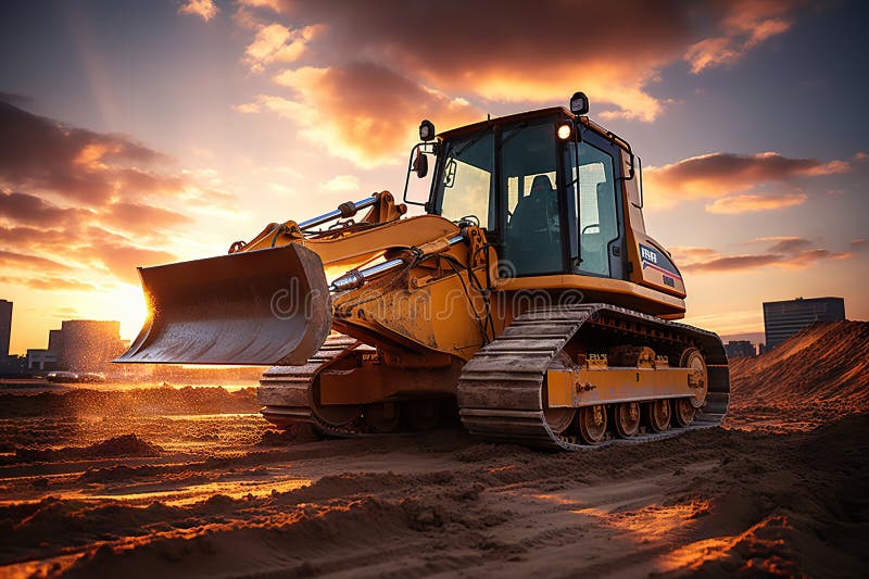 Transforming Landscapes Dozer in Action at Construction Site during ...