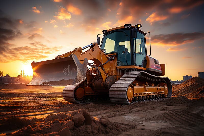 Transforming Landscapes Dozer in Action at Construction Site during ...