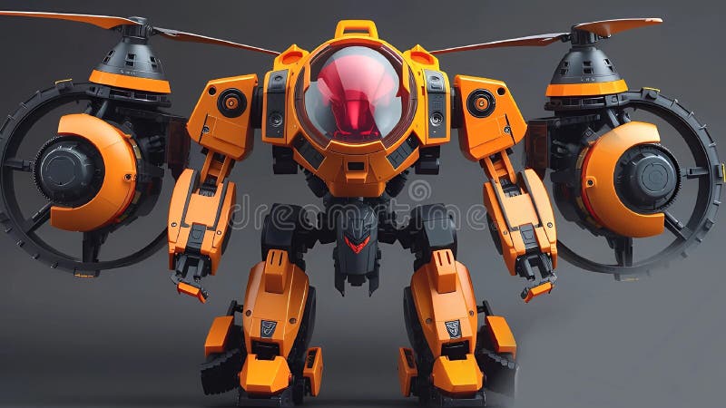 Transforming Robot Toy. Helicopter Stock Illustration - Illustration of ...