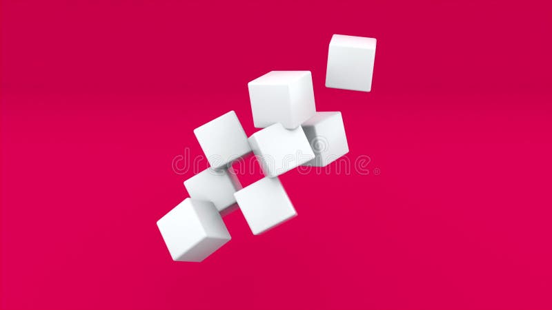 Transforming Simple Cube Shape in Complex Construction, Computer ...