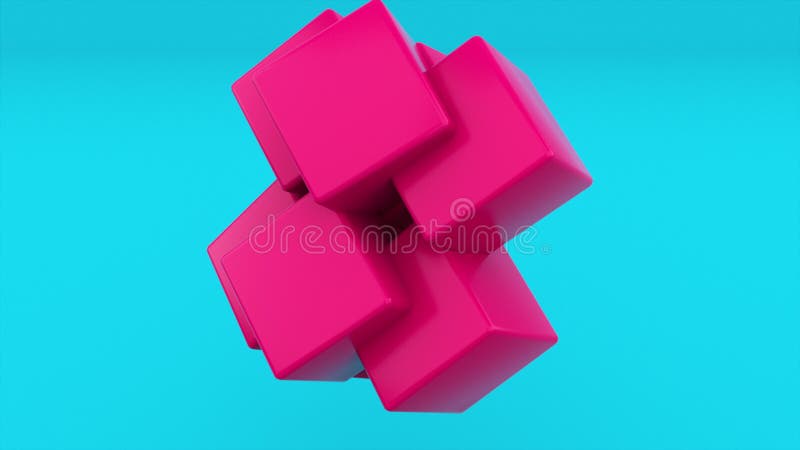 Transforming Simple Cube Shape in Complex Construction, Computer ...