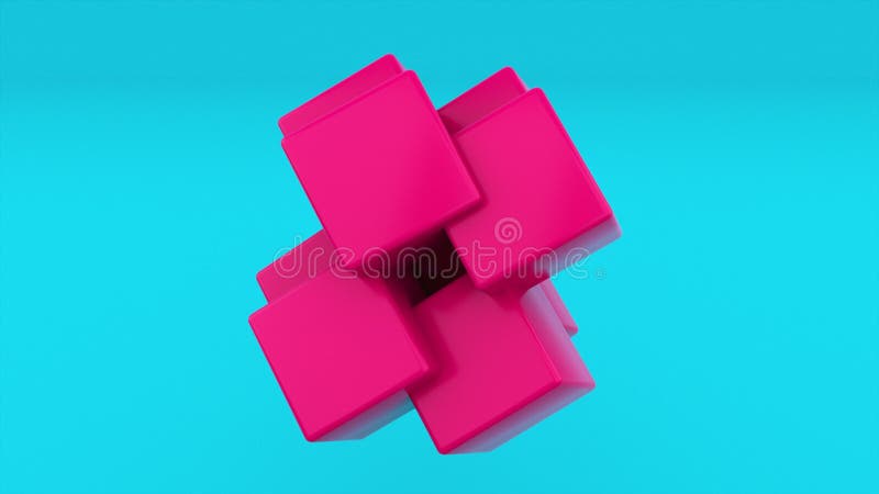 Transforming Simple Cube Shape in Complex Construction, Computer ...