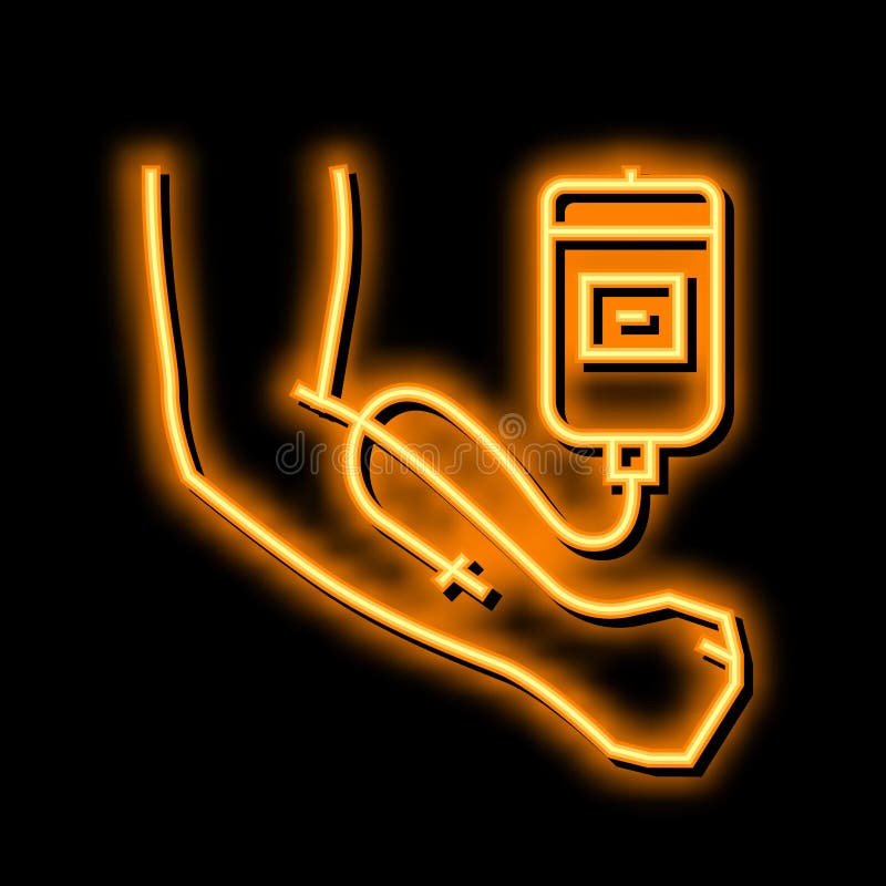 Transfusion Blood Neon Glow Icon Illustration Stock Vector ...