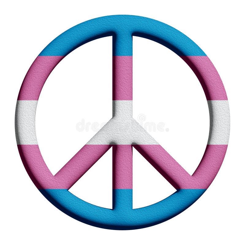 Transgender Flag Peace Sign Isolated on White Stock Image - Image of ...