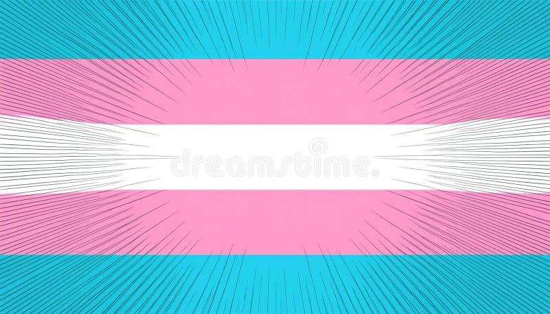 Transgender Pride Flag with Comic Style Burst Lines Around Copy Space ...