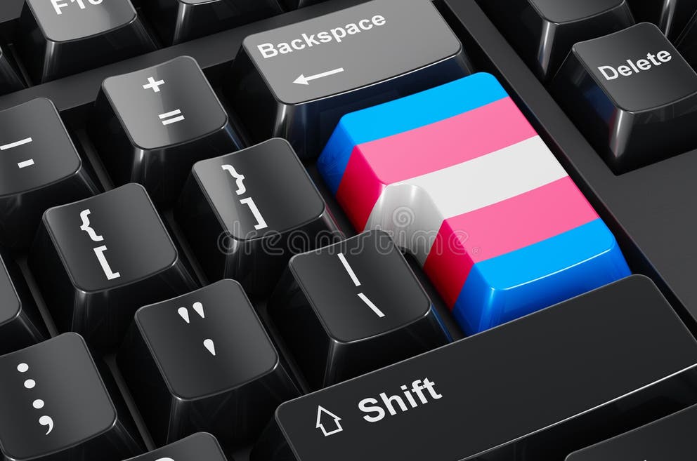 Transgender Flag Painted on Computer Keyboard. 3D Rendering Stock ...