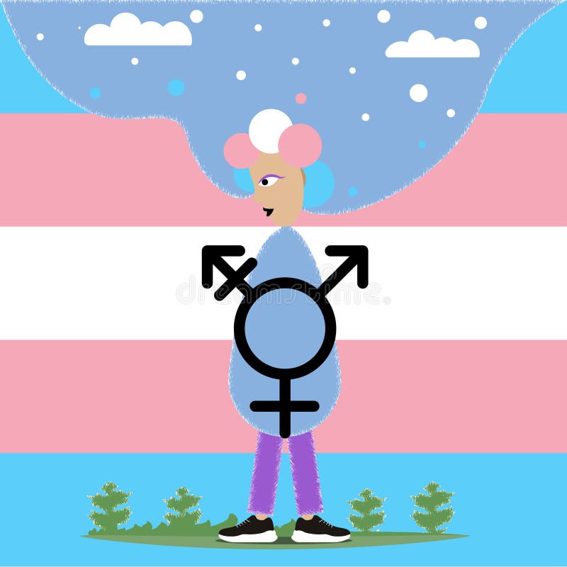 Transgender Symbol and Transgender Flag .Transgender People. Stock ...