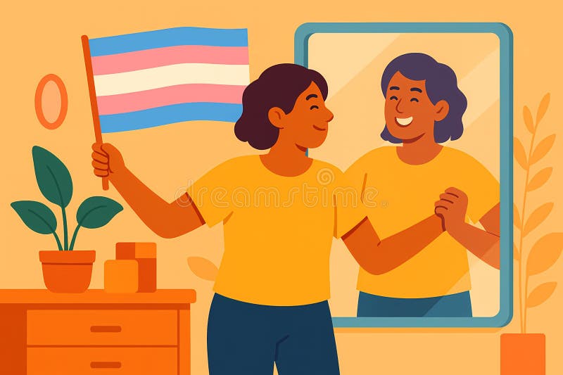 Transgender Person Celebrating Identity at Home – AI Generated Stock ...