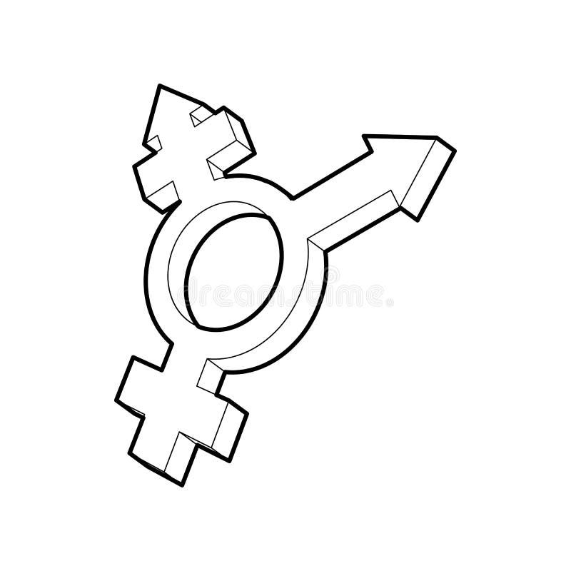 Transgender Simbol Icon, Outline Style Stock Vector - Illustration of ...