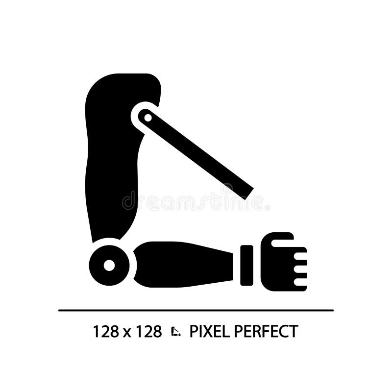 Transhumeral Prosthetic Arm Black Glyph Icon Stock Vector ...