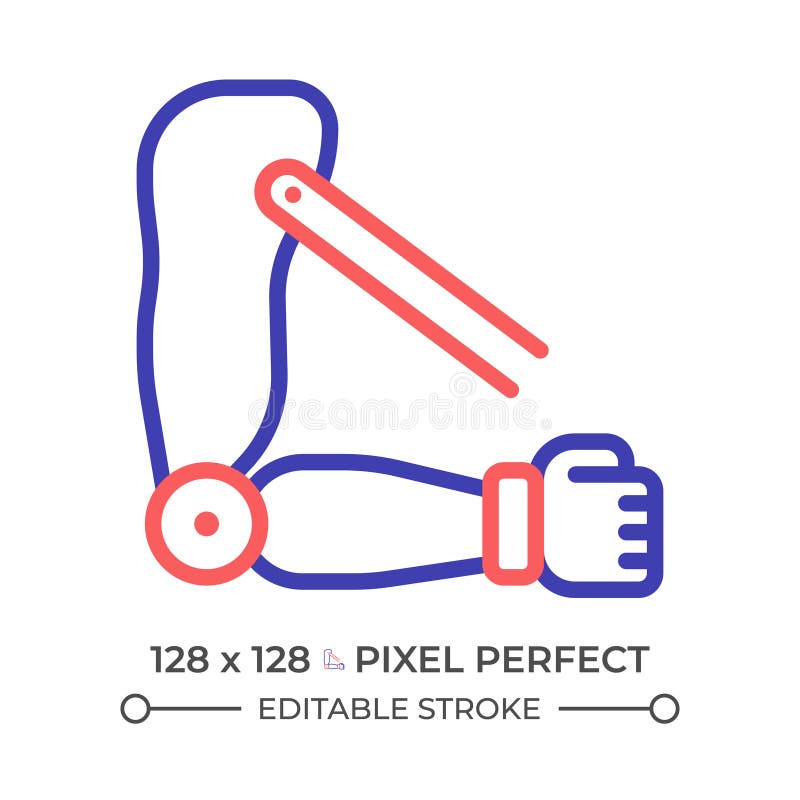 Transhumeral Prosthetic Arm Two Color Line Icon Stock Vector ...