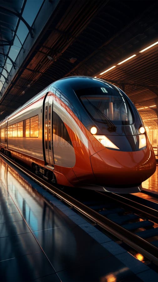 Transient Rush Motion Blur Frames High Speed Trains Passage through ...