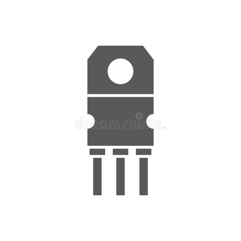 Transistor Chip Vector Icon Symbol Electronic Component Isolated on ...