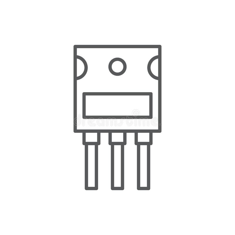 Transistor Chip Vector Icon Symbol Electronic Component Isolated on ...