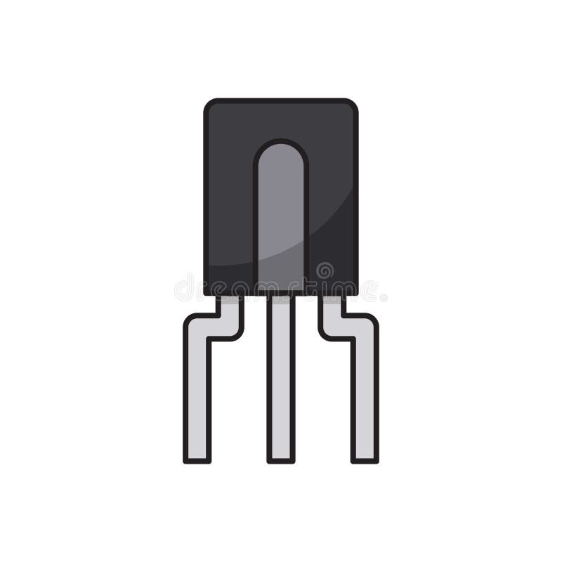 Transistor Chip Vector Icon Symbol Electronic Component Isolated on ...
