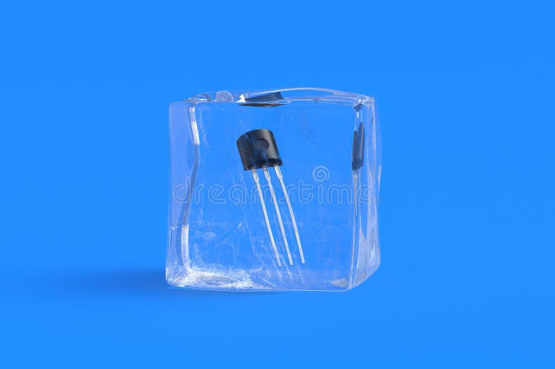 Transistor in Ice Cube. Electronic Component Stock Illustration ...