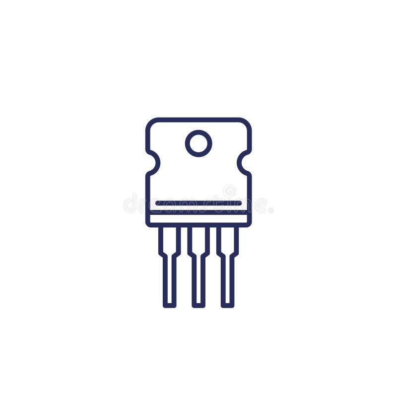 Transistor Icon, Semiconductor Line Vector Stock Illustration ...