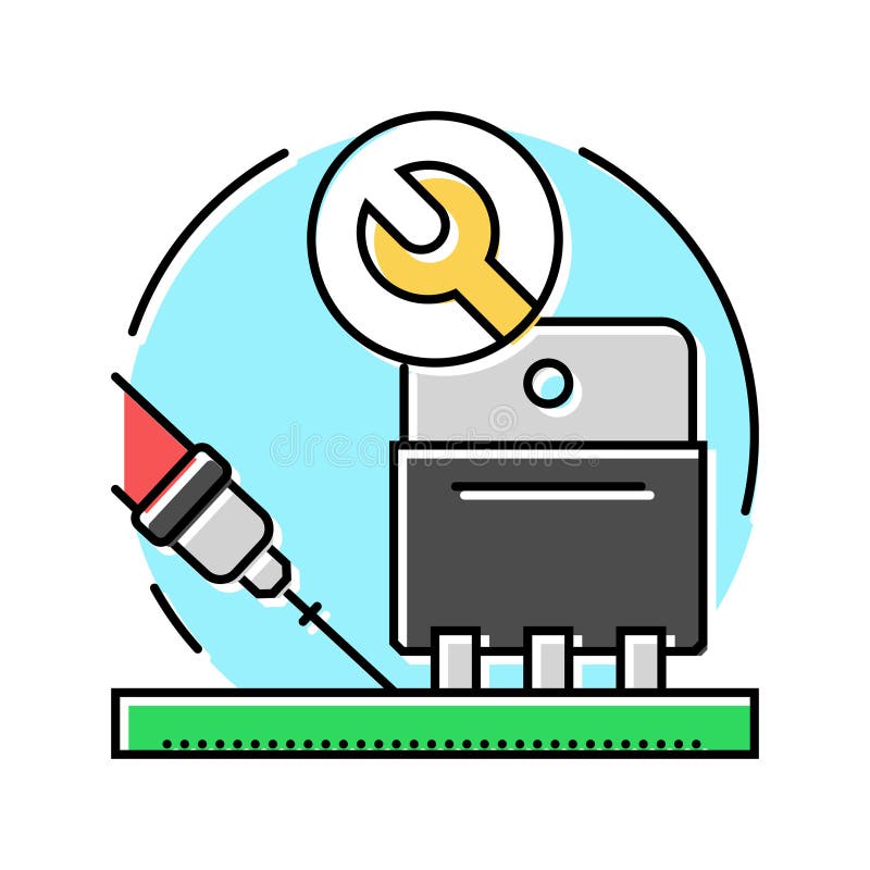 Transistor Installation Electronics Color Icon Vector Illustration ...