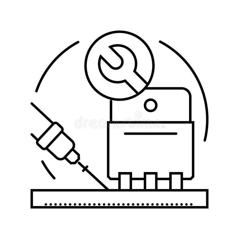 Transistor Installation Electronics Line Icon Vector Illustration Stock ...