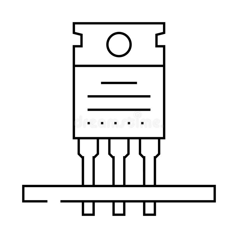 Transistor Installation Electronics Line Icon Vector Illustration Stock ...