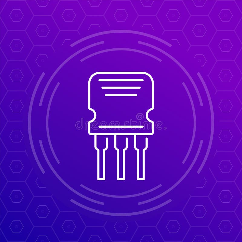 Transistor Line Icon, Semiconductor Vector Stock Vector - Illustration ...