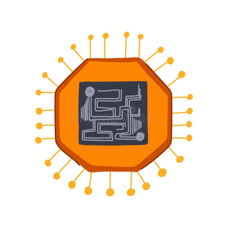 Transistor Microchip Cartoon Vector Illustration Stock Illustration ...