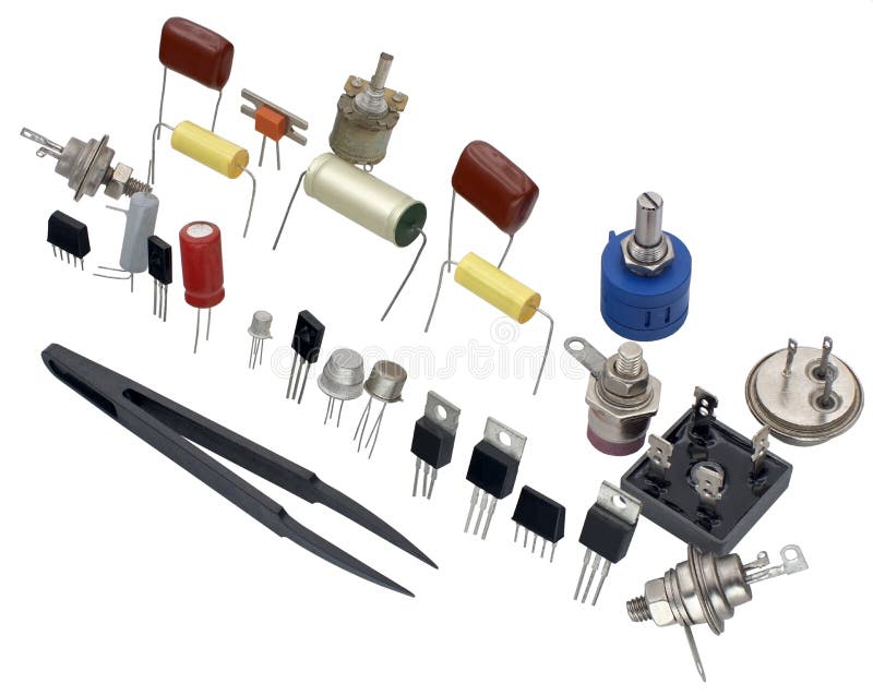 Transistors Different Type on a White Stock Photo - Image of circuit ...
